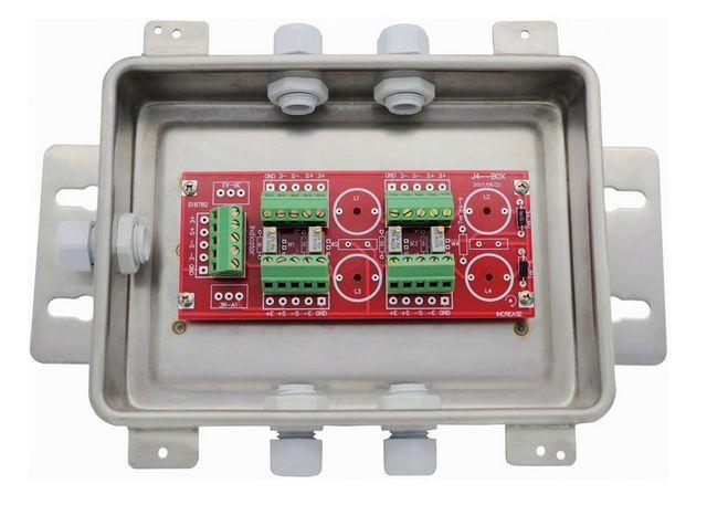 4-way load cell summing box for multiple load cells connection