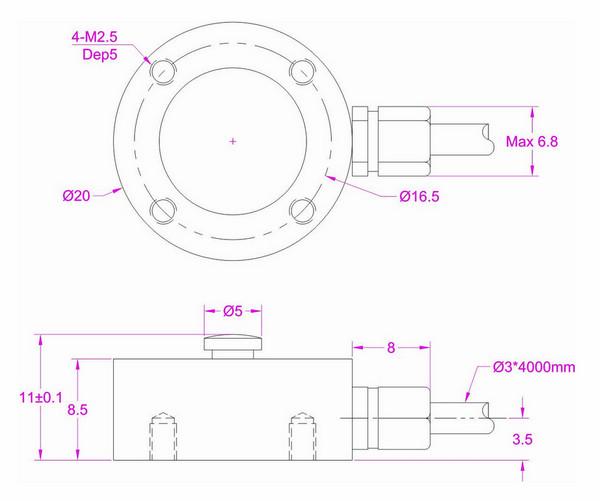 Small size compression load cell 500kg 200kg 200kg 100kg 50kg 20kg 10kg