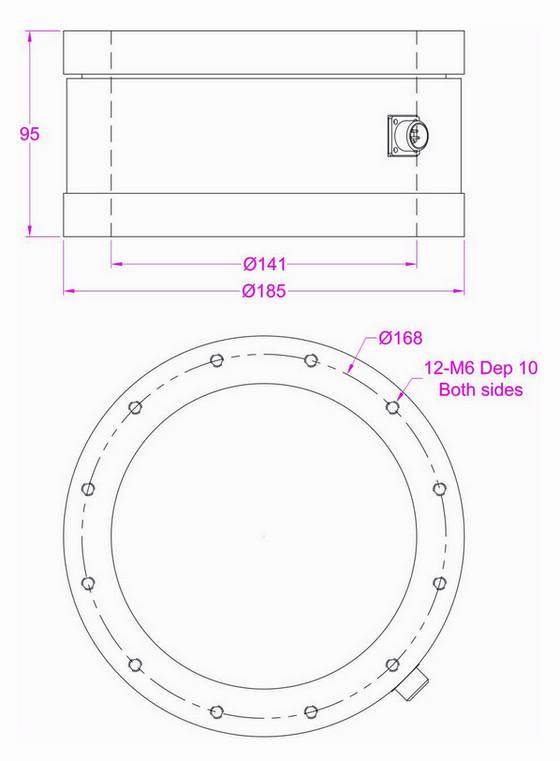 Large bore hollow flanged reaction torque sensor thru-hole torque cell Large bore hollow flanged reaction torque sensor thru-hole torque cell