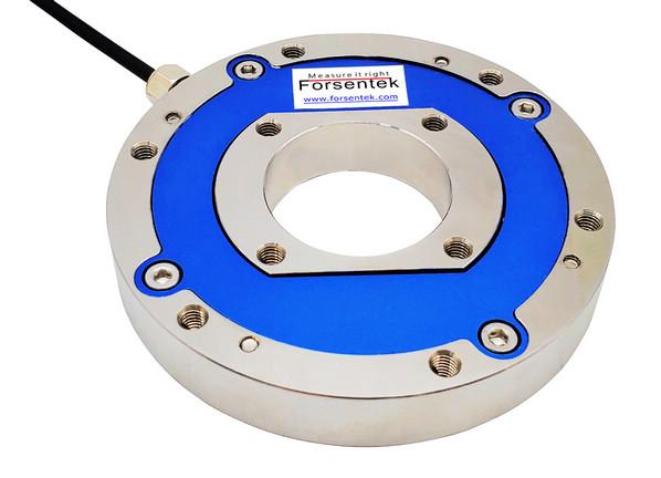 Low profile reaction torque transducer thru hole robot joint torque sensor