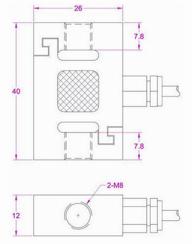 M8 Threaded Pull Load Cell 50kg 100kg 200kg Tension Force Measurement ...