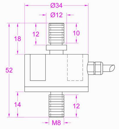 Cylindrical Pull and Push Load Cell 500N 1kN 2kN 3kN 5kN Push Force ...