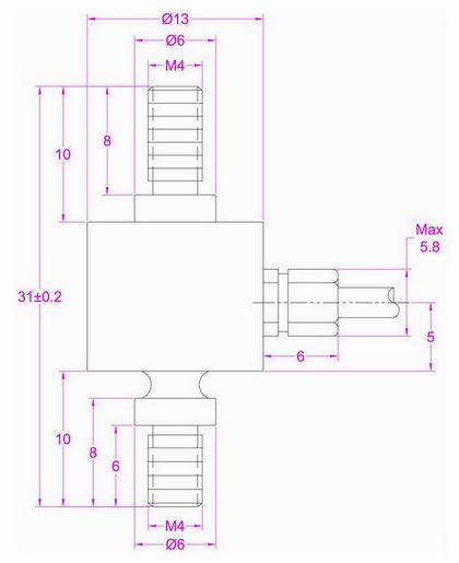 M4 Threaded Inline Load Cell 50N 100N 200N 500N Miniature Tension ...